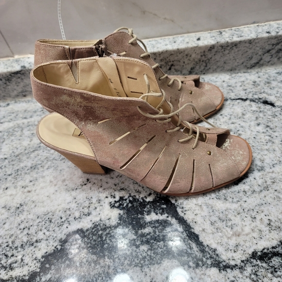 Paul Green | Shoes | Paul Greenbrown Cosmo Peep Toe Laceup Bootie Blush ...